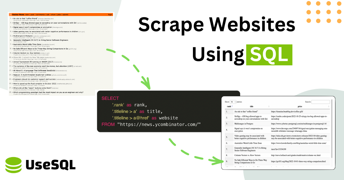 Web Scraping & Data Extraction - UseSQL